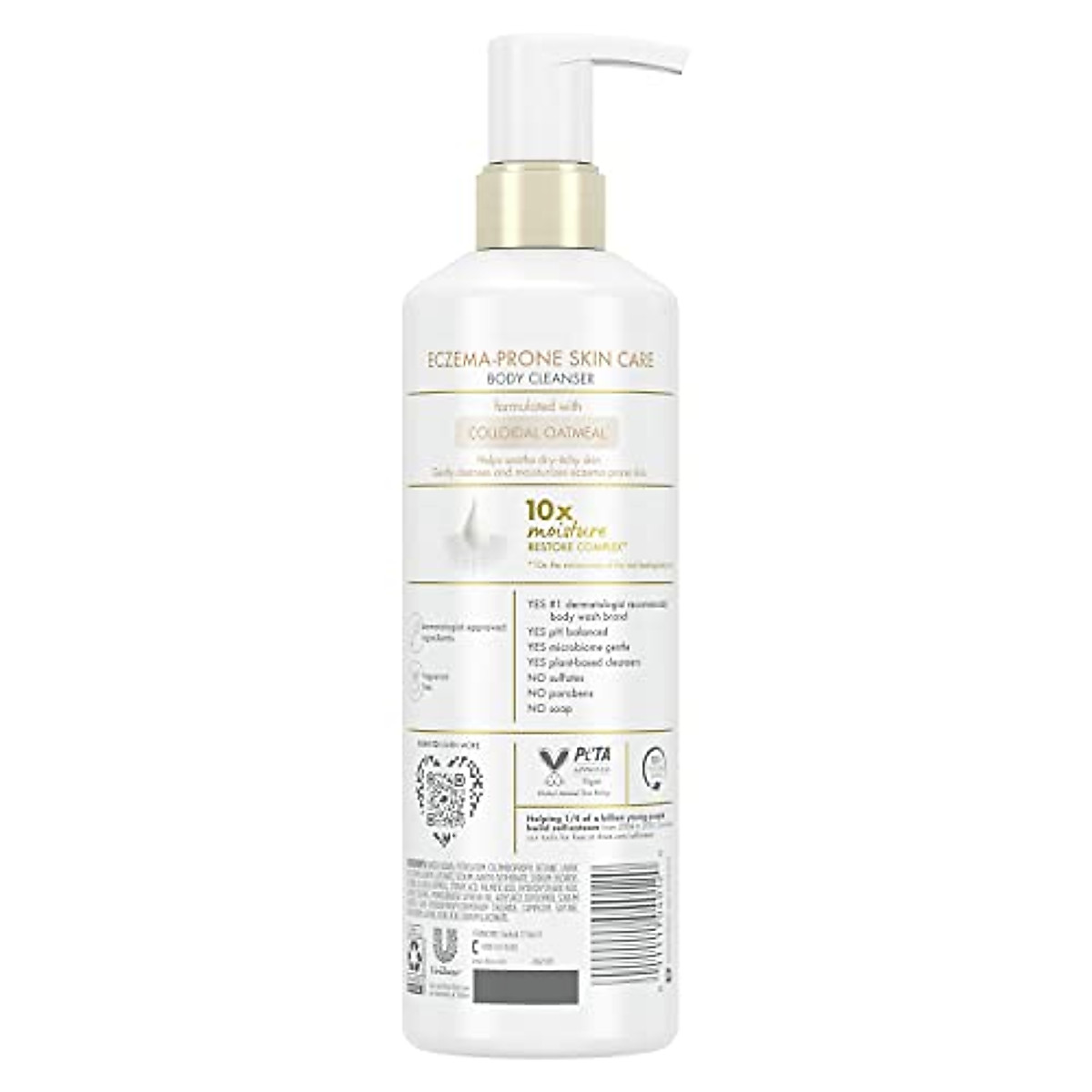 Dove Body Love Body Cleanser Eczema-Prone Skin Care Colloidal Oatmeal 3 Count Fragrance Free Body Wash Instantly Soothes & Nourishes Dry-Itchy Skin 17.5 FO