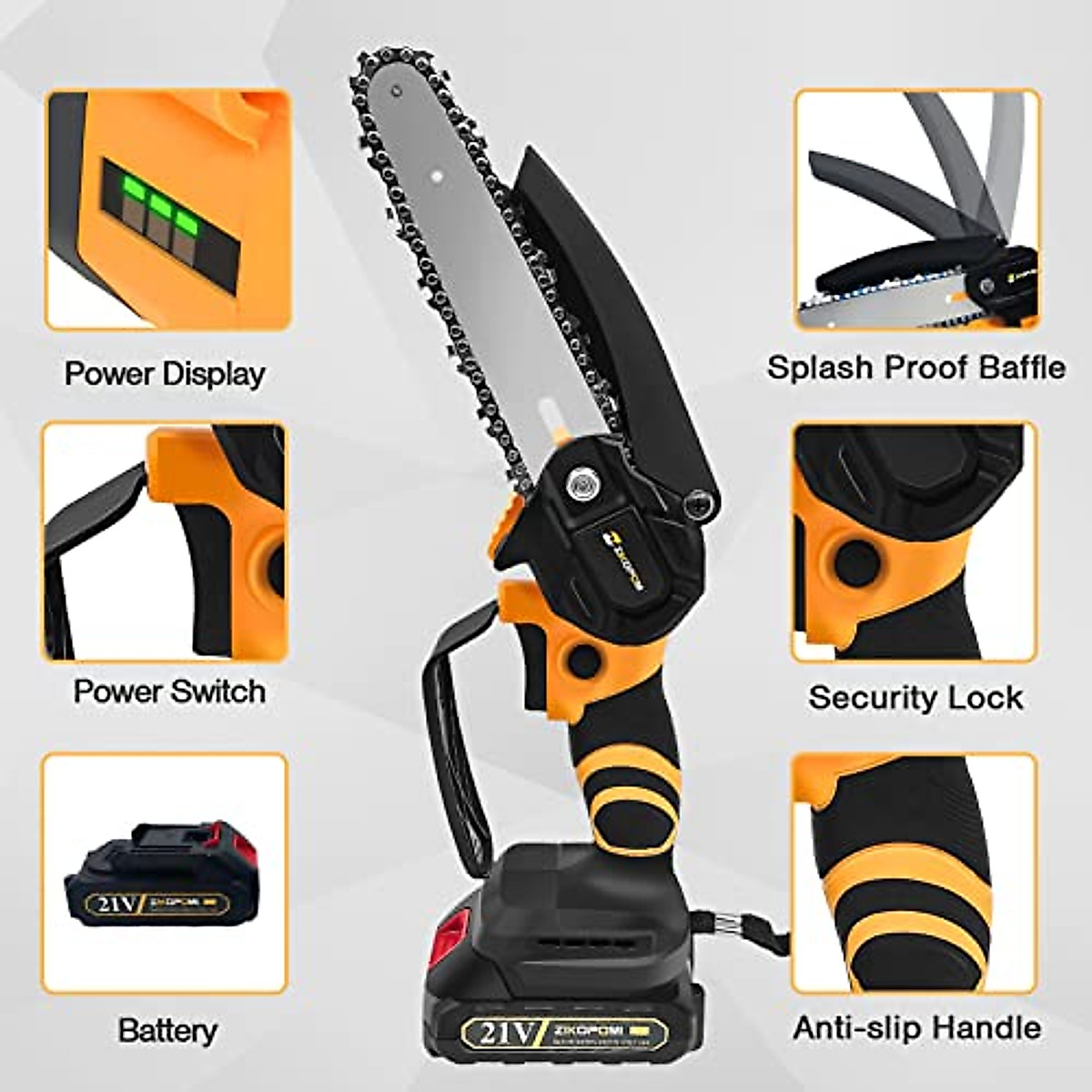 Pruning Tree Branches Handheld Battery Powered Electric Pruning Hand Saw, Can Replace Electric Pruning Shears to Trimming, Best Gift Yard Work Power Tool (One Battery&One Chain)
