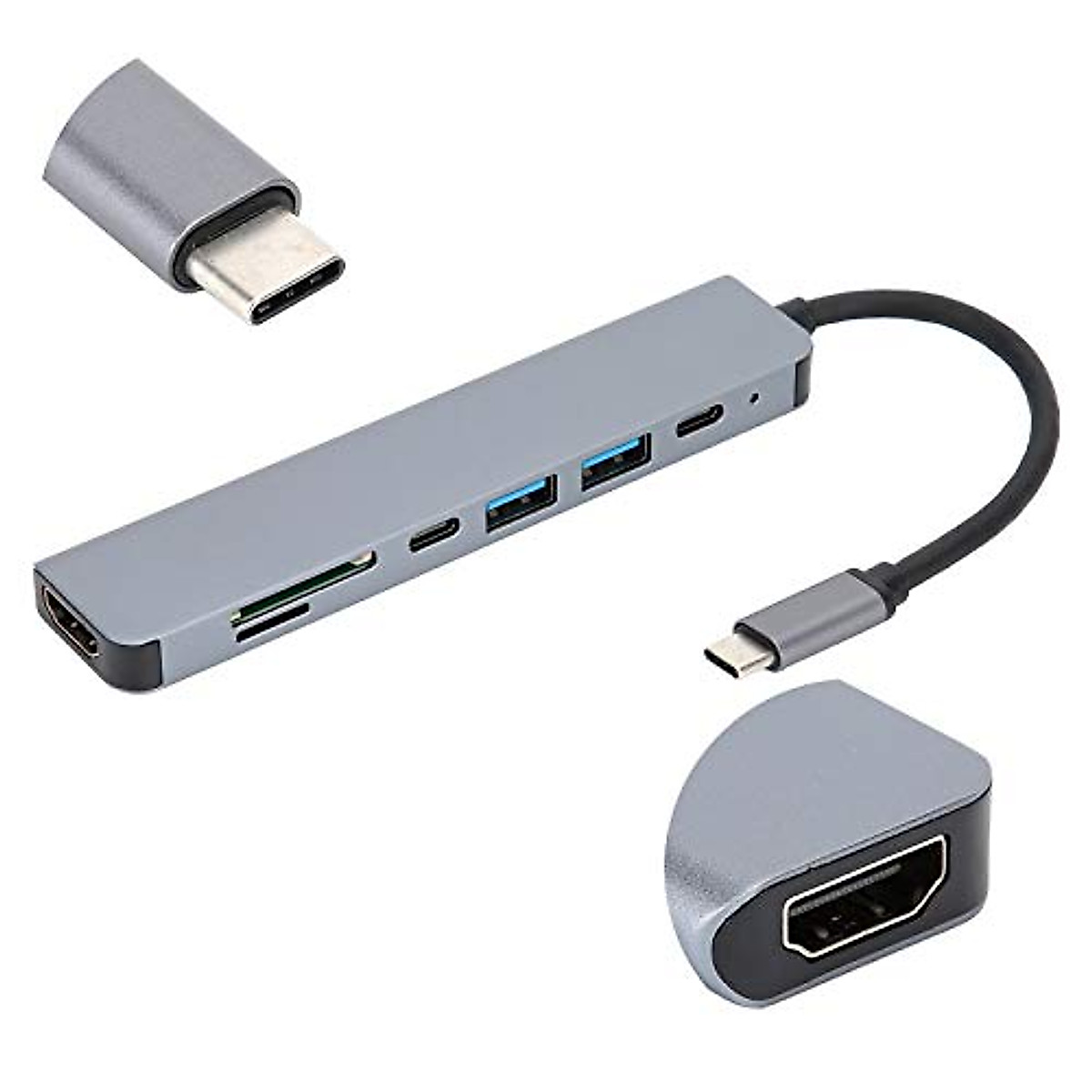 High Resolution Type‑C Hub Docking Station Easy to Carry Plug and Play Multifunction for PC