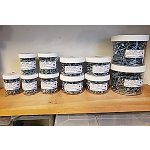 Premium Wood Screws, 8 x 1-1/4" with #2 Phillips Flat Head, self-Drilling Type 17 Point, Sharp coarse Threads, Countersink nibs, Storage jar with Screw-on lid, and PH2 Drive bit (1-1/4 inch)