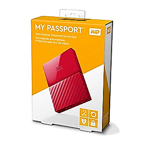 WD 2TB Red My Passport Portable External Hard Drive - USB 3.0 - WDBYFT0020BRD-WESN (Renewed)
