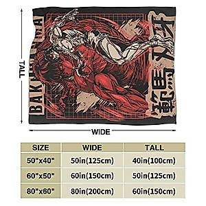 Baki The Grappler Ultra-Soft Micro Fleece Blanket Super Soft Throw Blanket Flannel Fleece Blanket for Couch Bed Sofa Travelling Camping 80"x60"