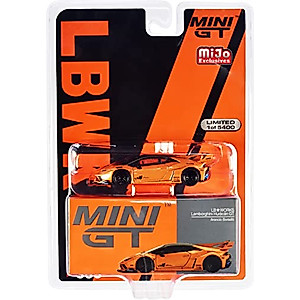 Toy Cars Lambo Huracan GT LB Works Arancio Borealis Orange Met w/Gray Met Top Ltd Ed to 5400 pcs 1/64 Diecast Model Car by True Scale Miniatures MGT00355