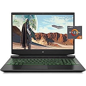 HP Pavilion Gaming Laptop Computer, 15.6" FHD IPS Anti-Glare 144Hz Display, AMD Ryzen 5 5600H, 8GB RAM, 512GB PCIe NVMe SSD, GeForce GTX 1650 4GB, Backlit Keyboard, WiFi 6, Bluetooth, Win 10 Home