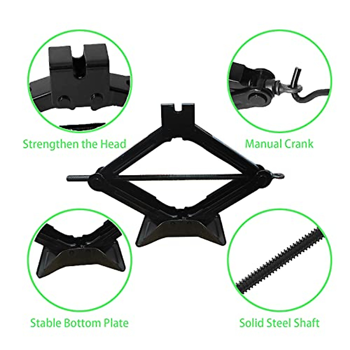 FGZKJ Scissor Car Jack, Scissor Jack with a Maximum Capacity of 2.0 Tons, Heavy Lifting Jack, Used for/SUV/MPV tire Repair and Replacement Tools, with Crank Handle (Hand Crank-2.0 tons)