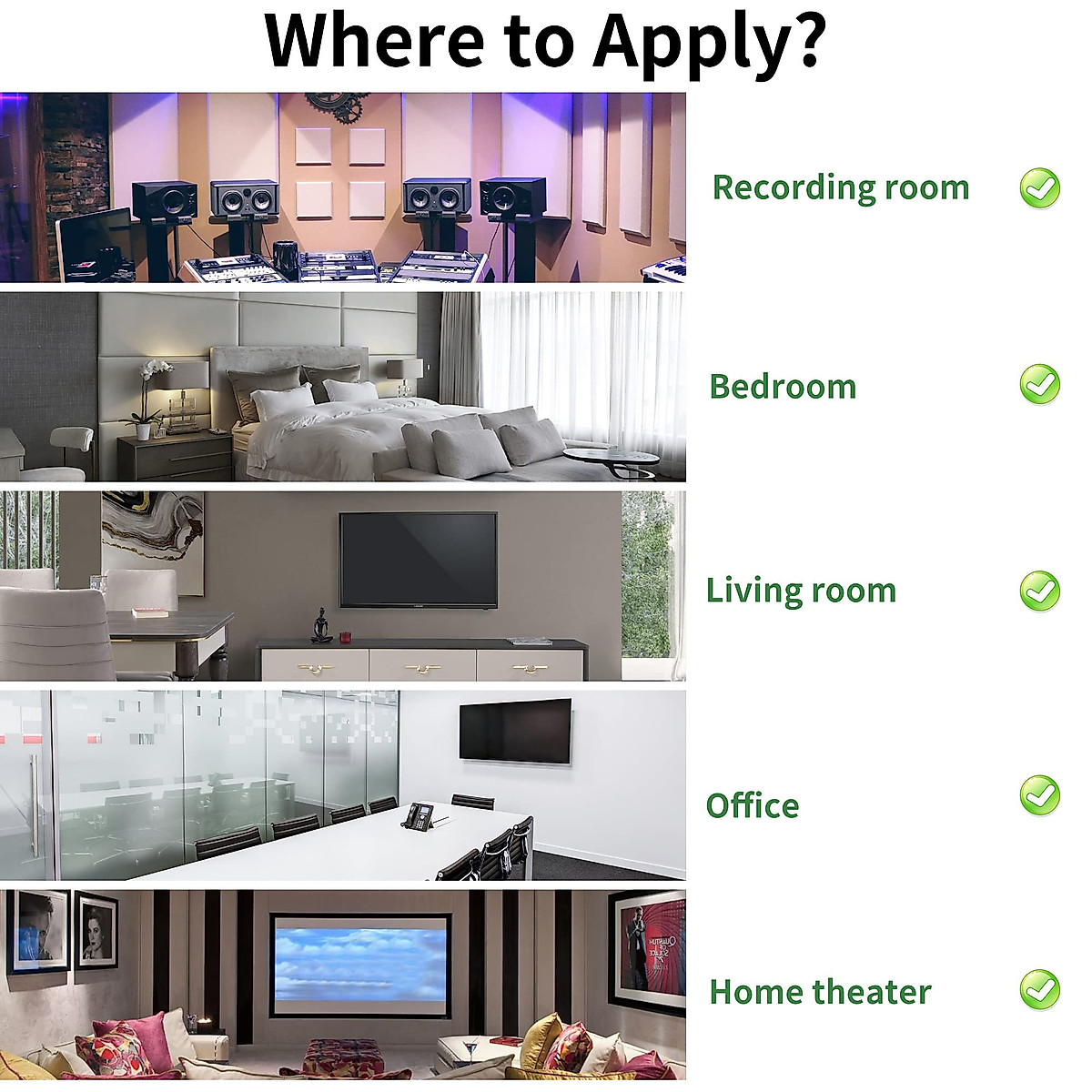 VANCORE 6 Pack Acoustic Panels 16"x 12"x 0.4" Sound Proof Padding, Sound Blocking Absorbing Padding for Wall Ceiling Acoustic Treatment for Home Office Decoration, White