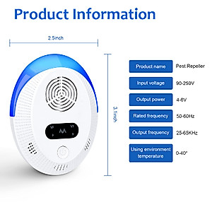 2024 Upgraded Version Ultrasonic Pest Repeller, Mouse Repellent Indoor, Pest Control, Pest Repellent for Home,Kitchen, Office, Warehouse, Hotel 6 Packs
