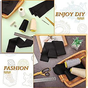 Boao 40 Pieces Fabric Strips Rolls Collection Jelly Fabric Strips for Quilting Roll up Fabric Craft Patchwork Strips DIY Sewing Fabric Rolls for Handmade Favors (Black, 2.5 x 44 Inch)