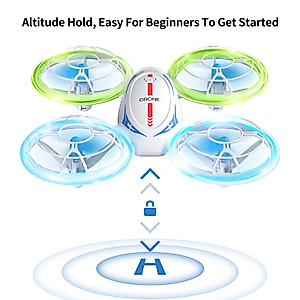 ACECHUM LED Mini Drones for Kids, Remote Control Small Drone with Altitude Hold, 360° Tumbling and 360° Rotating Colorful Flight, Flying Toys for 3 4 5 6 7 8-12 Year Old Boys Girls Gifts