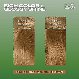 Clairol Natural Instincts Demi-Permanent Hair Dye, 8G Medium Golden Blonde Hair Color, Pack of 1