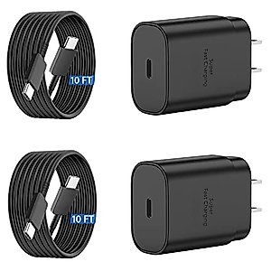 Samsung Super Fast Type C Charger 25W Android Charger 10FT USB C Charger Cable Fast Charging Block for Samsung Galaxy S23/S23 Ultra/S23+/S22/S22 Ultra/S22+/S21/S20/Note 20/Note 10/Z Fold/Flip 4/3