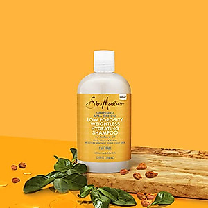 SheaMoisture Low Porosity Weightless Hydrating Shampoo For Moisture Resistant, Curly, Coily Hair Lightweight Hair Shampoo 13 fl oz