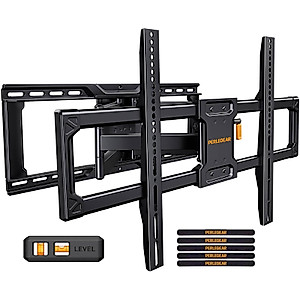 Perlegear UL-Listed Full Motion TV Wall Mount for 42–90 Inch TVs up to 150 lbs, Pre-Assembled TV Mount with Tool-Free Tilt, Swivel, Extension, Max VESA 600 x 400mm, 12″/16″/18″/24″ Wood Studs, PGLF16