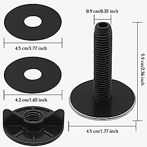 Kitchen Sink Hole Covers Brushed Stainless Steel,Faucet Hole Cover Hole Plug Black, 2Pcs Sink Caps for Top Holes (1.2 to 1.6 Inch in Diameter) (Long threaded shank)
