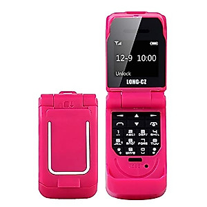 Long-CZ J9 World Mini Smallest Flip Mobile Phone Unlocked (Pink)