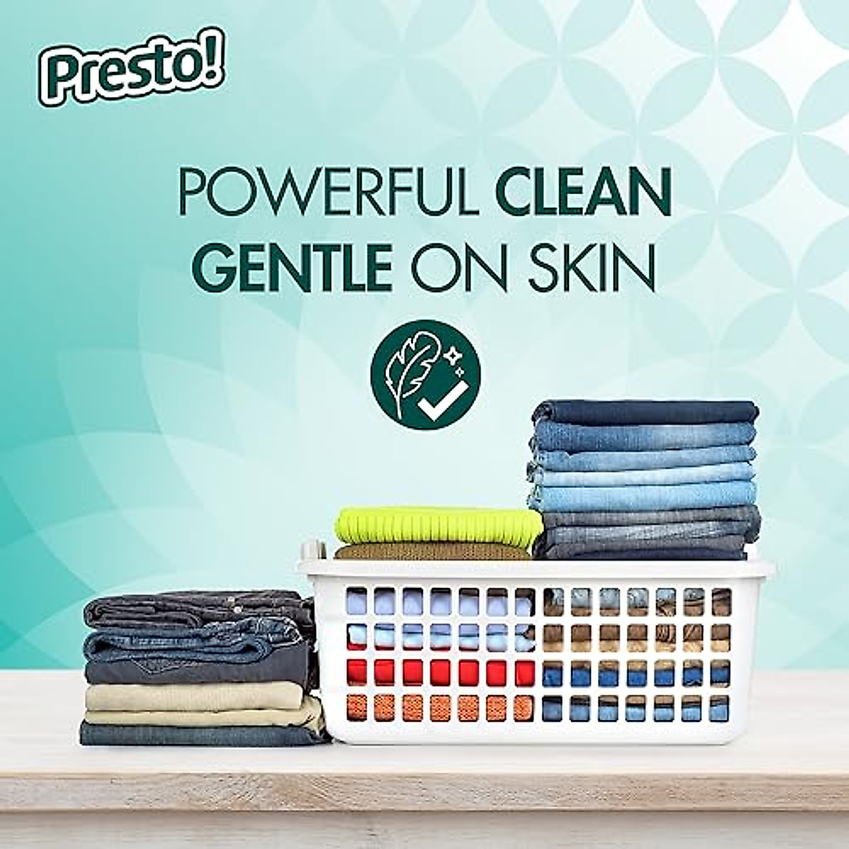 Amazon Brand - Presto! Laundry Detergent Pacs, Hypoallergenic, Free & Clear, 96 Count