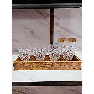 Handcrafted Rectangular Long Coffee Table Tray Wooden Serving Platter Trays Centerpiece for Housewarming Brown15 x 4 x 2 inches