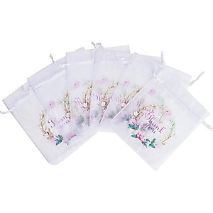 Bskifnn Organza Bags Satin Drawstring Organza Pouch Candy Bags Wedding Party Favor Gift Bag Jewelry Bags (50)