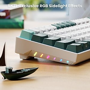RK ROYAL KLUDGE 70% Mechanical Keyboard - RK71 Wireless Gaming Keyboard with Hot-Swappable Brown Switches, Double-Shot Creamy Keycaps, RGB Backlit, and Triple-Mode Connectivity