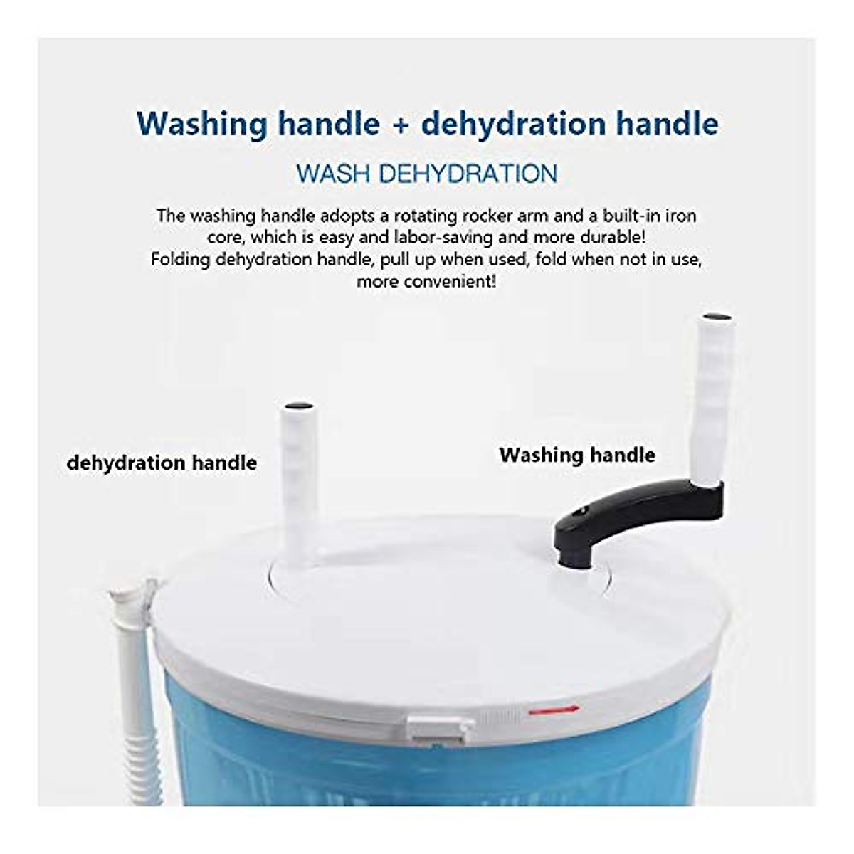 Portable Manual Non-Electric Washing Machine and Clothes Spin Dryer, Crank Handle Counter Top Washer/Dryer for Camping, RV's,Apartments