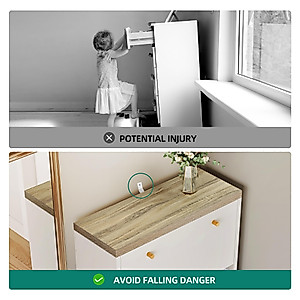 YITAHOME Shoe Cabinet with 3 Flip Drawers, Modern Shoe Storage Cabinet with Shoe Bench for Entryway, Freestanding Hidden Shoe Rack Storage Organizer with Gold Metal Handle, Living Room, White