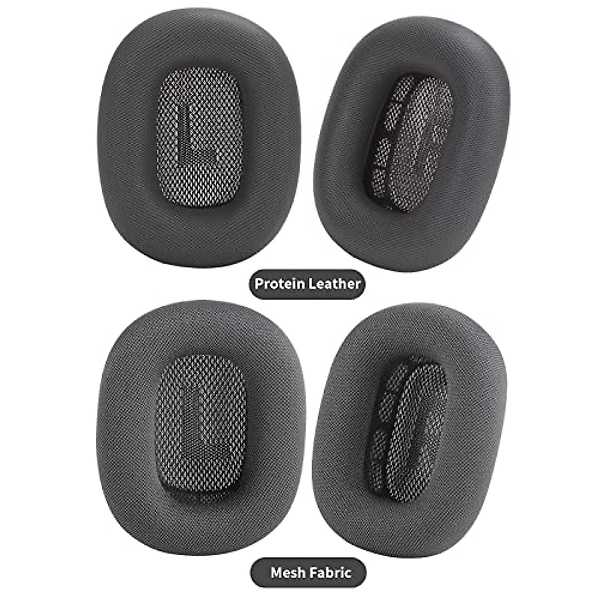 Ear Cushions for AirPods Max Headphones Earpads Replacement Ear Pad Covers Earmuffs with Protein Leather, Memory Foam and Magnet Black