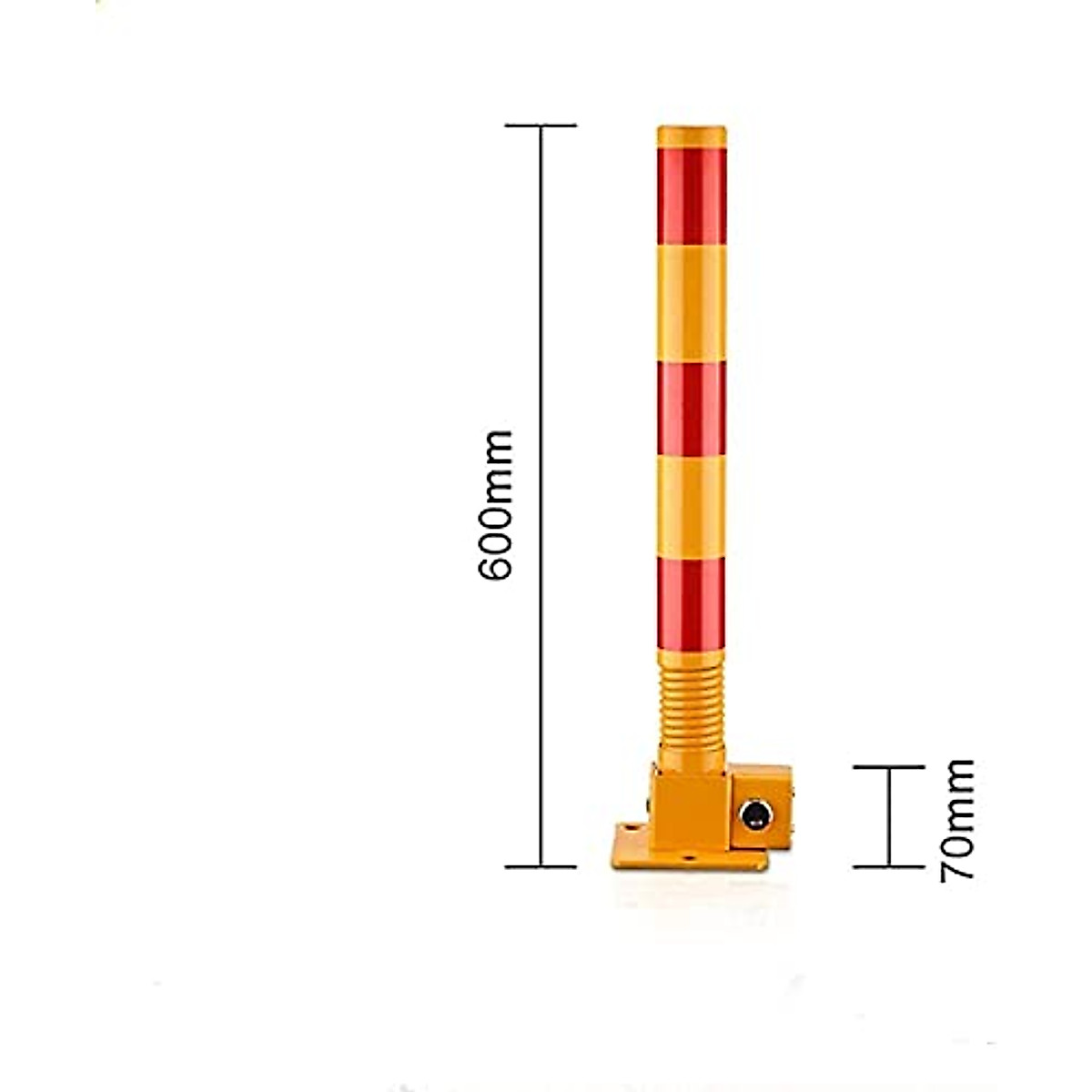 Folding Car Parking Space Lock,with Spring Parking Barrier Post Fold Down Post Barrier Steel Security Posts with Padlock(Yellow 600x70mm)