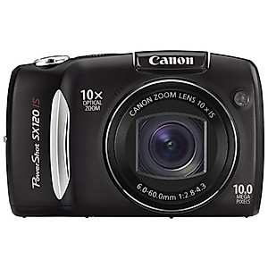 Canon Powershot SX120 IS 10MP Digital Camera (Black)