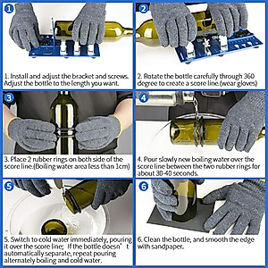 Glass Bottle Cutter Upgraded Bottle Cutting Machine for Cutting Round, Oval Bottles, Home Craft DIY Glass Cutter Bundle Tools for Cutting Wine, Beer, Whiskey, Champagne - Complete Accessories Tool Kit