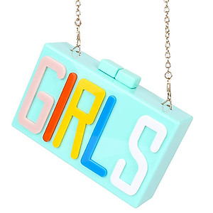 Shiratori Women Evening Clutch Bag, Acrylic Square Box Shoulder HandBags For Wedding Party Tote Purse (Green)