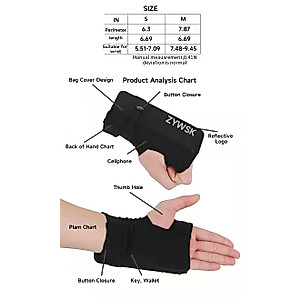 ZYWSK Wrist Cell Phone Holder for Running, Phone Armbands, Wrist Wallet for Men and Women, iPhone Armbands, Wrist Strap, Running Band for Workout, Outdoor, Sports, Small Items (M)