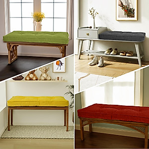 Focuprodu Bench Cushion 42x16. Soft and Breathable Window Seat Cushions Indoor. Non-Slip and Durable Bench Seat Cushion. (42x16, Yellow)