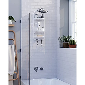 Zenna Home 5890KK Over-The-Showerhead Caddy, Large, Frosted