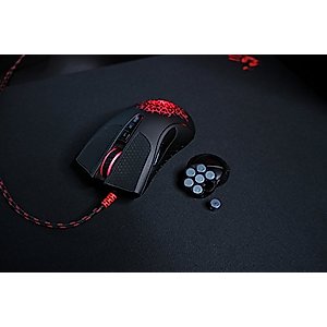 BLOODY AL90 Optical Gaming Mouse with Light Strike (LK) Optical Switch & Scroll - 8 Programmable Buttons and Advanced Macros - Ergonomic Right Hand Grip - Button Grips - Colored Profile Selection