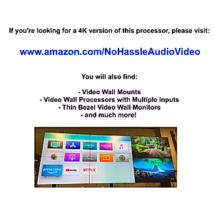 2x2 Video Wall & 4x4 Seamless HDMI Matrix Switcher Processor 1080P HD Splicer Splitter Four Displays