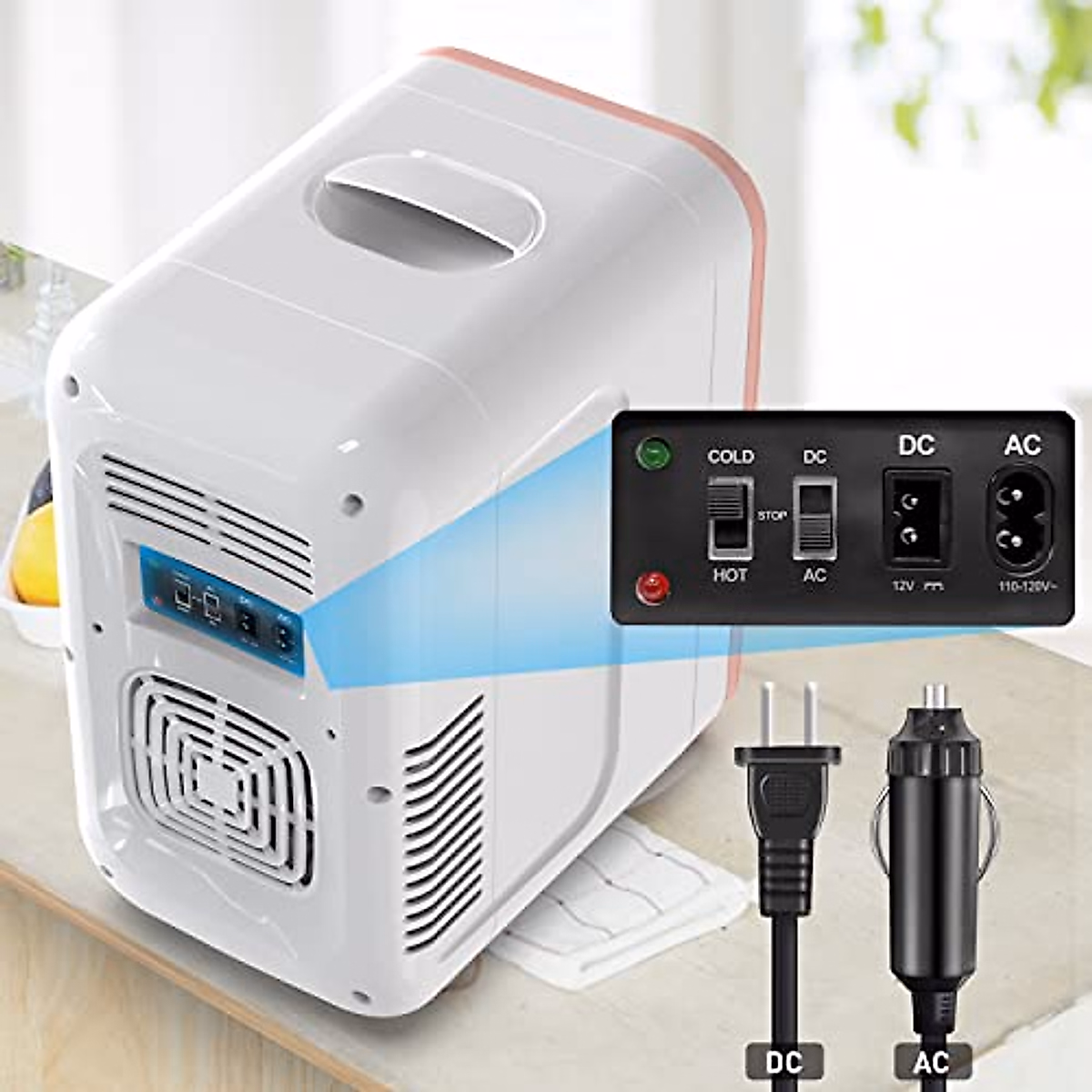 NXONE Mini Fridge,6 Liter/8 Can AC/DC Small Refrigerator,Portable Thermometric Cooler and Warmer Freezer Skincare fridge for Foods,Beverage,Medications, Home,Bedroom,Dorm,Office and Car