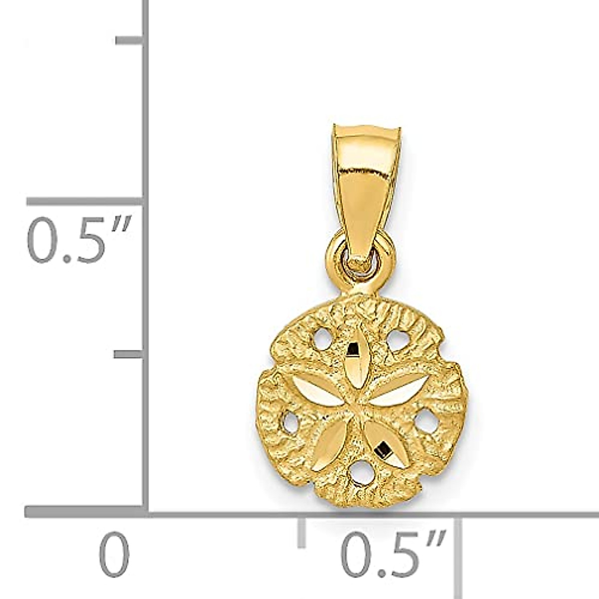 IceCarats 14K Yellow Gold Sand Dollar Sea Star Starfish Necklace Charm Pendant 16mm x 8mm Only