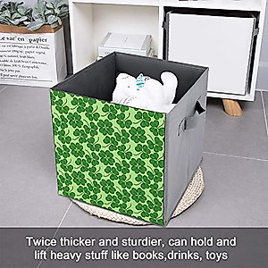 Lucky Clover Collapsible Storage Bins Basics Folding Fabric Storage Cubes Organizer Boxes with Handles