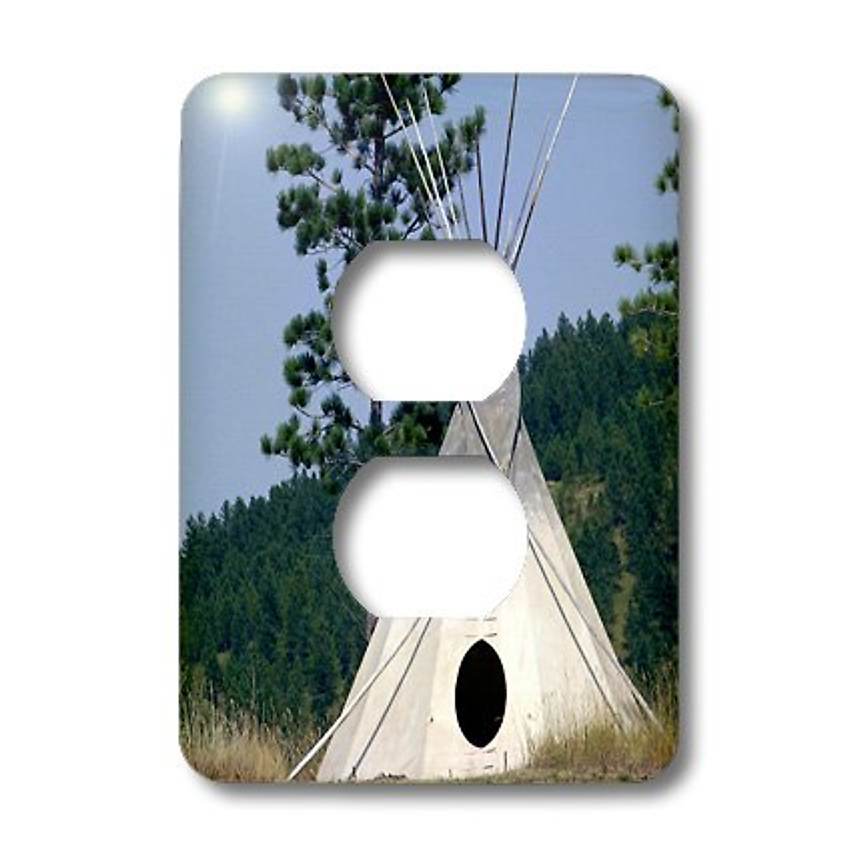 3dRose lsp_94313_6 Sd, Lakota Indian Teepee, Native American Us42 Cmi0278 Cindy Miller Hopkins 2 Plug Outlet Cover