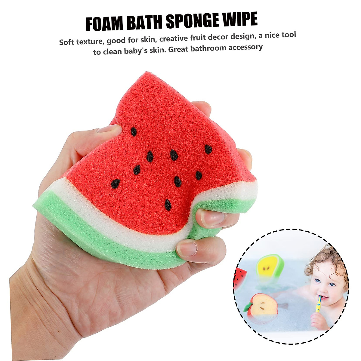 4pcs Bath Bath Rinser Sponge Bath Sponge Shower Puff Bath Sponge Fruit Bath Shower Sponge Cartoon Bath Sponge Scrubber Sponge Pu Sponge Material Spa