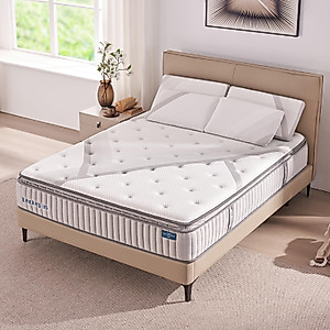 Lechepussleep Cal King Mattress,Lechepus 12 Inch Cooling Gel Memory Foam Hybrid Mattress with Pocket Innersprings,Medium Firm Mattresses for Supportive & Pressure Relief,CertiPUR-US Foam,Bed in Box