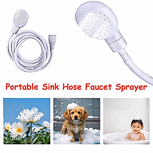 13.12ft/4m Sink Spray Hose,Portable Sink Hose Faucet Sprayer,Shampoo Sprayer Handheld Faucet Shower Head Spray Hose for Bathing Baby,Pets,Washing Hair,Rinsing Vegetables,Utility Sink