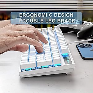 MageGee Mechanical Gaming Keyboard, Wired USB Adjustable Backlight Keyboard, New Mechanical Storm 100% Anti-ghosting Keyboard with Red Switches for Windows PC/MAC Games (White)