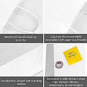 COGLARING 50Pcs 6.3x3.2x8.3 Gift Bags Kraft Paper Bag w/Handles Bulk Shopping Favor Bags