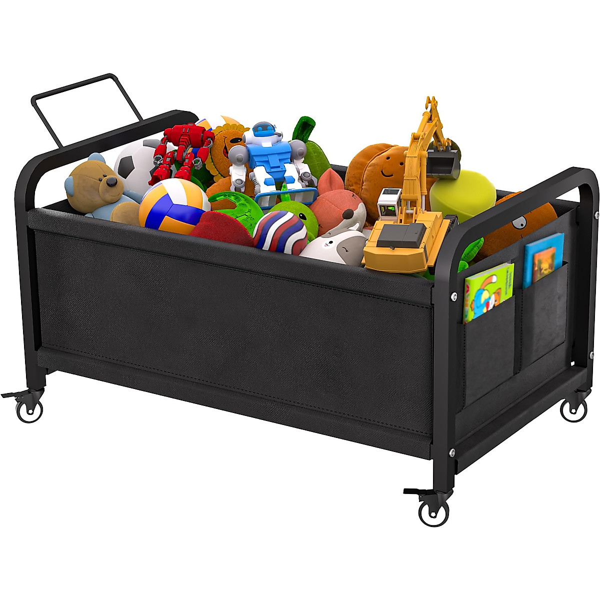 Ardier 80L Large Kids Toy Box with Wheels, Toy Chest Storage Organizer for Toddlers, Boys, Girls, Toy Storage Bin for Stuffed Animals, PlayRoom, Bedroom, Nursery, Living Room, Black