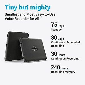 Voice Recorder, iZYREC Voice Recorder with 450mAh Battery for 30 Hours Continuous Recording, 40 Hours Voice Activated Recording & Instant Playback Perfect for Meetings, Cars,Lectures