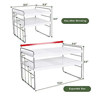 Pantry Organization and Storage for Kitchen - Expandable Kitchen Wrap Box Organizer Rack, Foil Organizer for Cabinet & Counter, Height & Width Adjustable Cupboard Storage Rack - (3 Tier 9.8 to 15.6"L)
