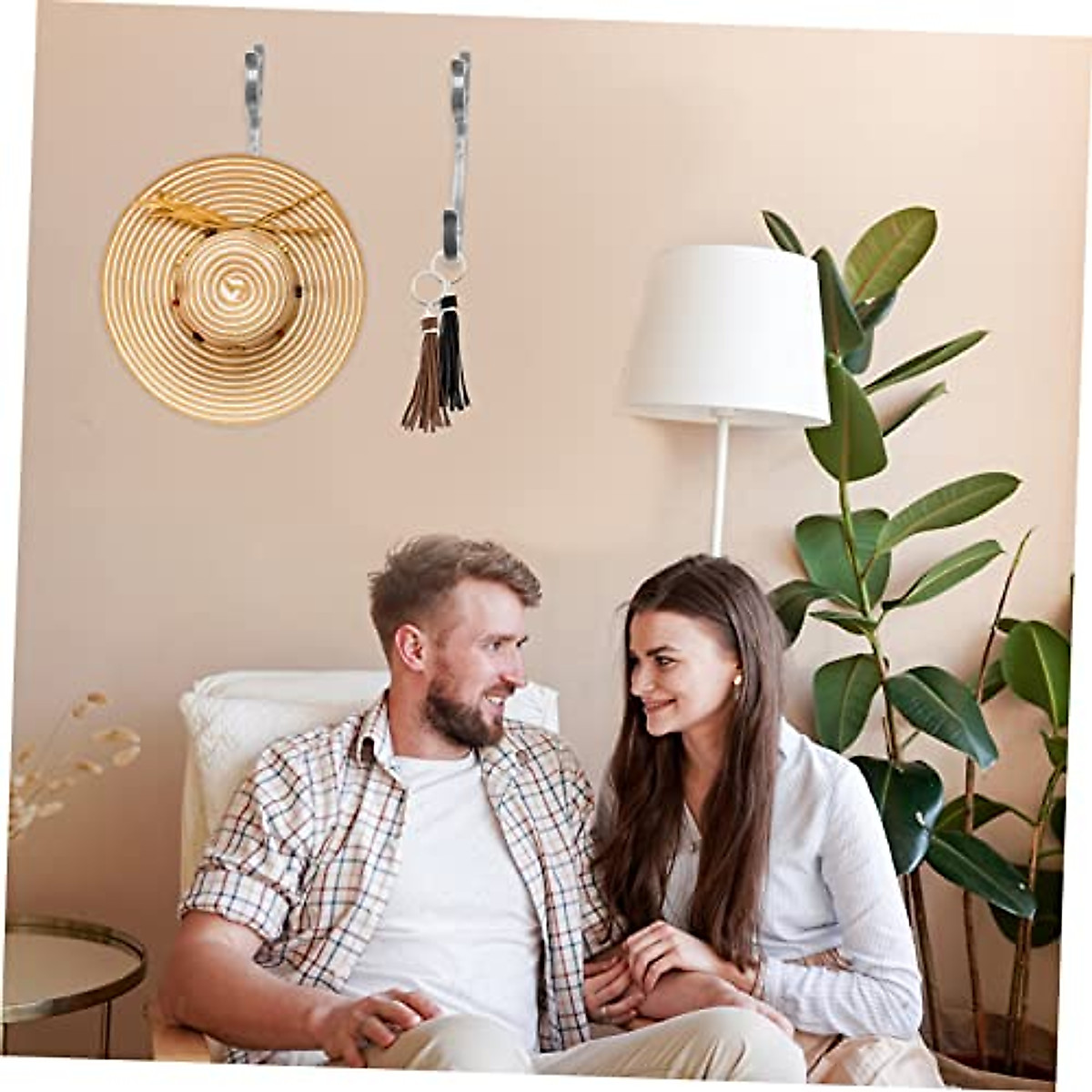 SECFOU 1 Pair Clothes Tool Storage Aluminum Hooks More Telescoping Hanging Organizer Pool for and Accessories Rakes Rod Poles Leaf Maintenance Vacuum Life Saver Fence Garden