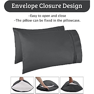 YIYEA Full Sheet Set, Luxury 1800TC Hotel Quality Double Brushed Microfiber Bed Sheets for Full Size Bed, Extra Soft, Deep Pocket, Shrinkage and Fade Resistant, 4PC (Full, Black)