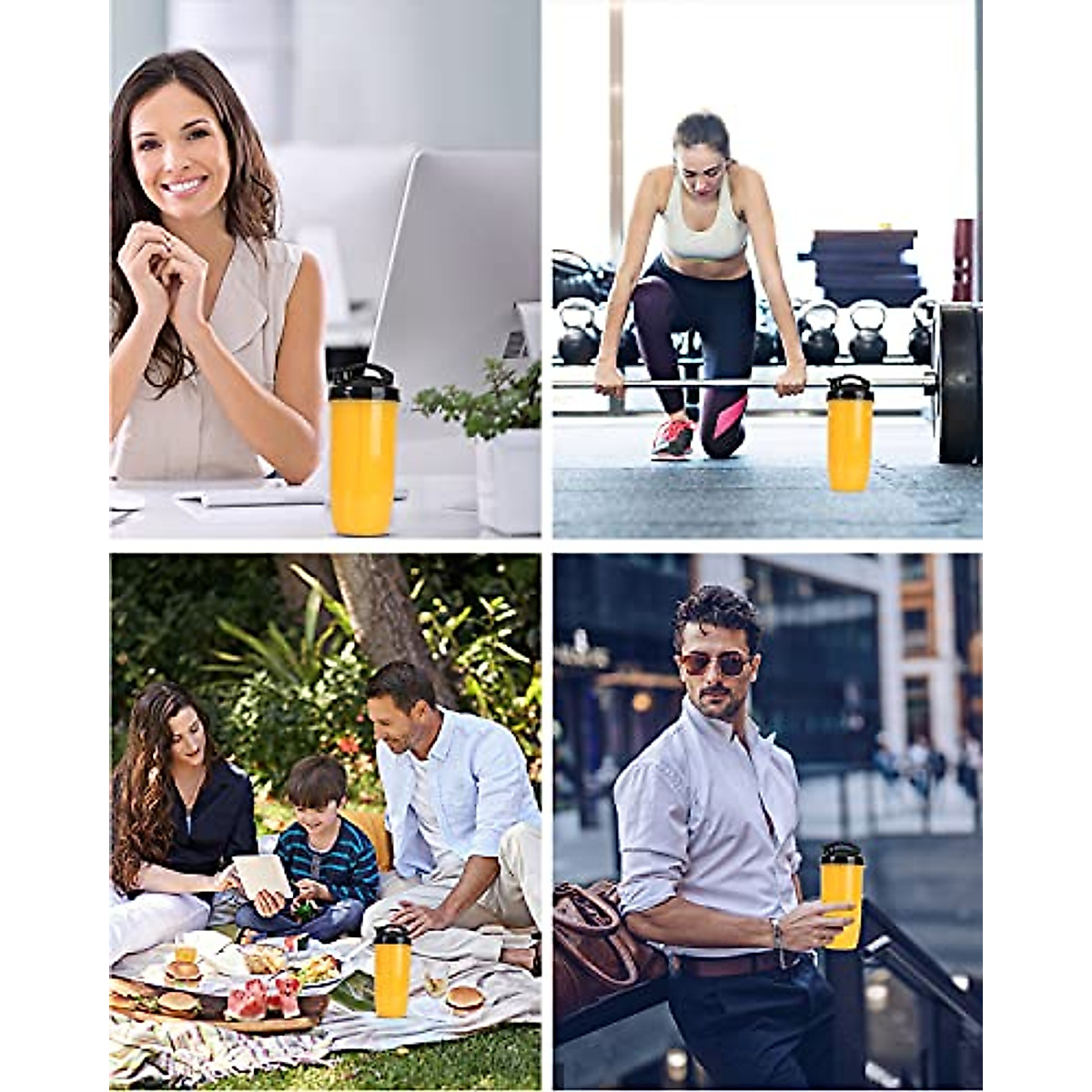 Amateys Personal Blender for Shakes and Smoothies,Professional Kitchen Blender with Blending & Grinding Blades, Portable Coffee Grinder with 24/10 OZ Travel Bottles, Adjustable Speeds Juice Blender